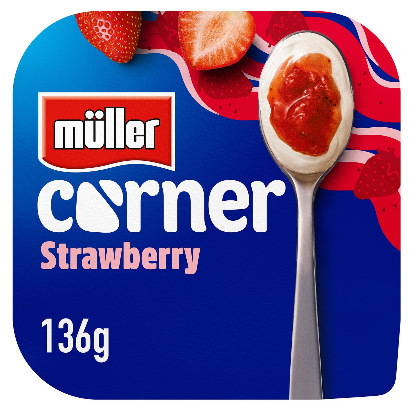 Muller Corner Strawberry Yogurt 136g – LAMBERTS BEDFORD